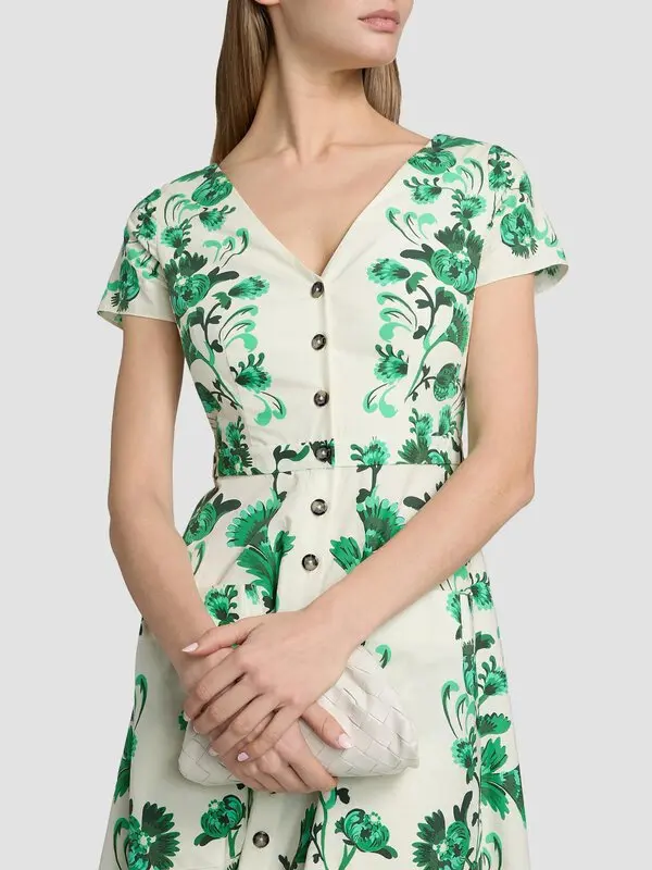 Saloni Zoey Floral Button-front Midi-dress - Saffier Vines