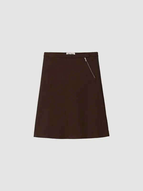 Miu Miu Milano Rib Knit Skirt - Brown