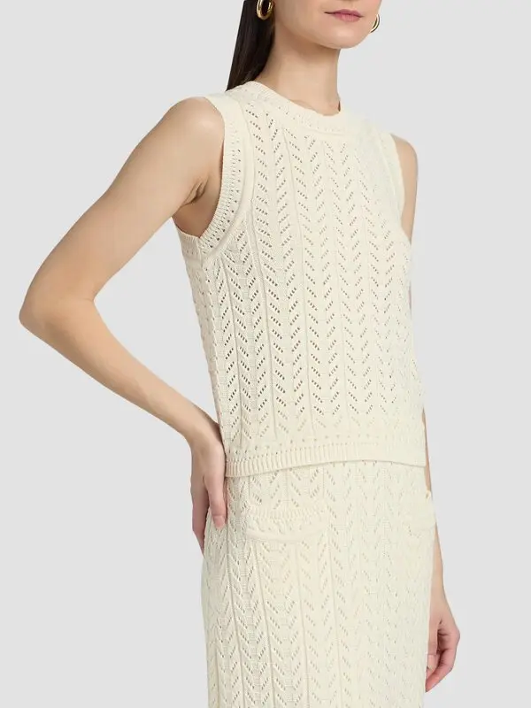 DH New York Laura Open-knit Cotton Tank