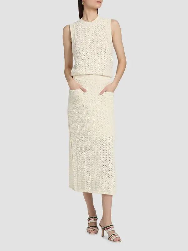 DH New York Laura Open-knit Cotton Tank