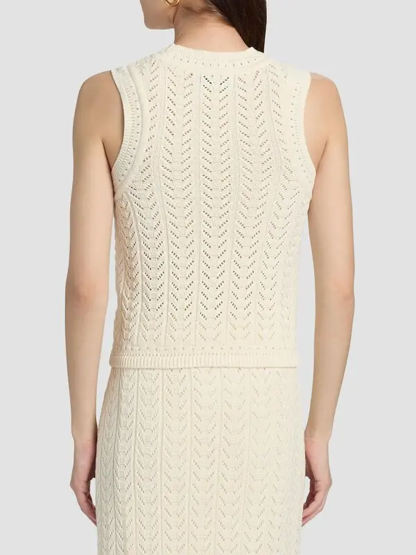 DH New York Laura Open-knit Cotton Tank