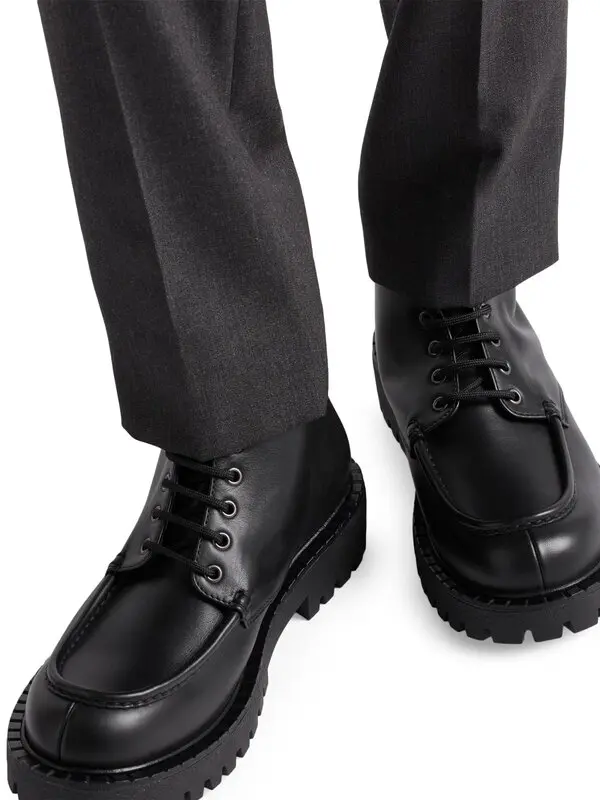 Prada Laced Leather Booties
