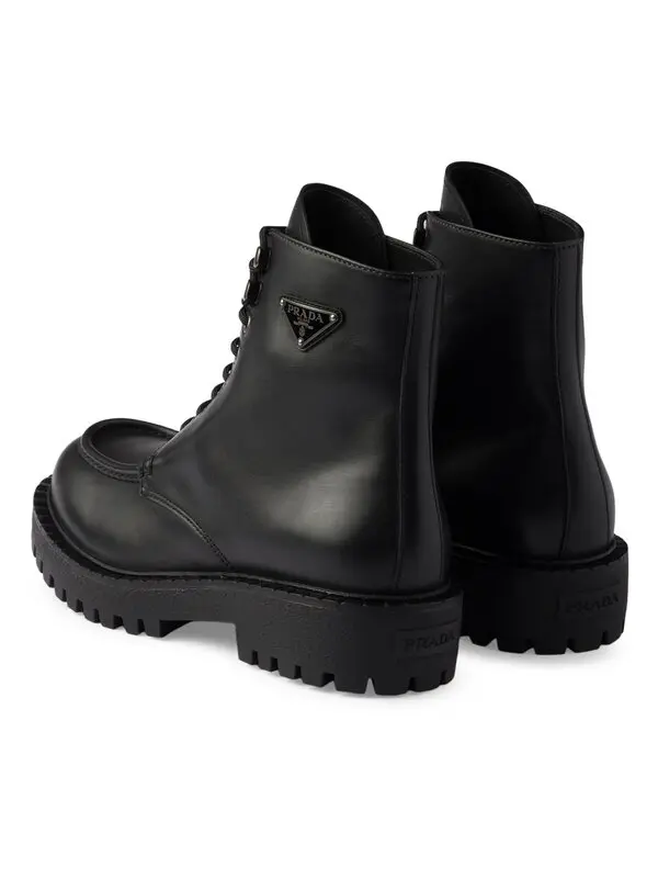 Prada Laced Leather Booties