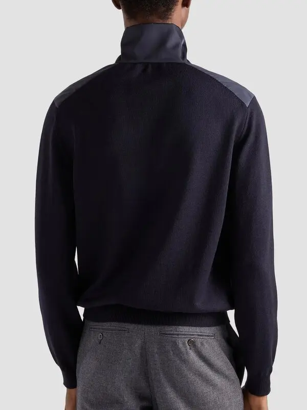 Prada Superfine Wool Zipper Cardigan