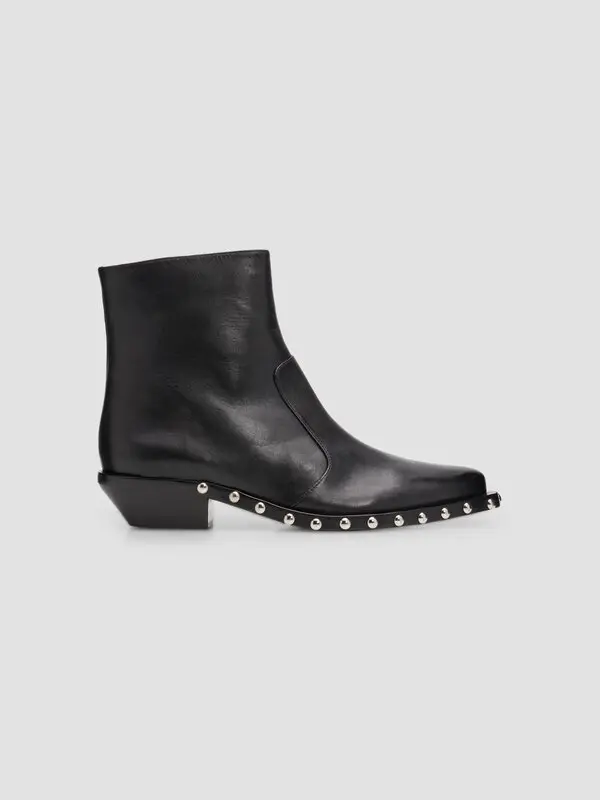 Schutz Taylor 30mm Studded Leather Booties - Black