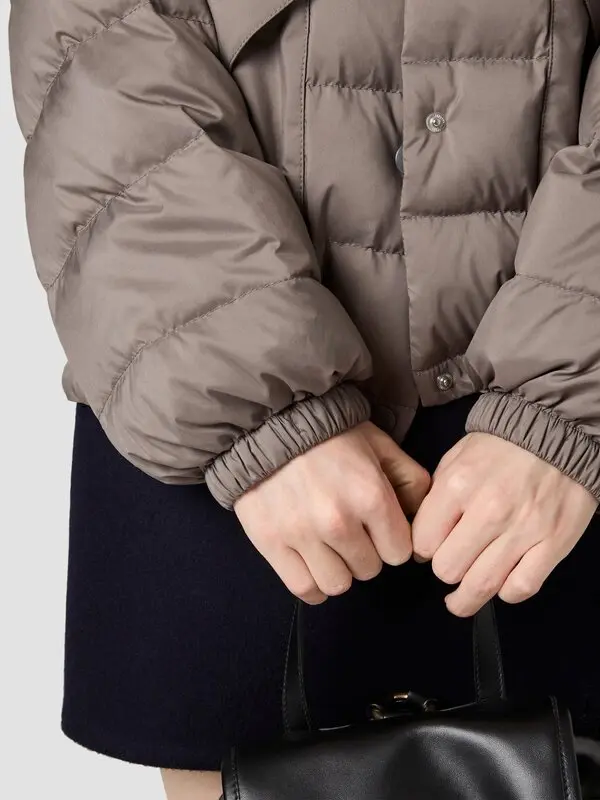 Miu Miu Technical Pongé Down Jacket - Grey