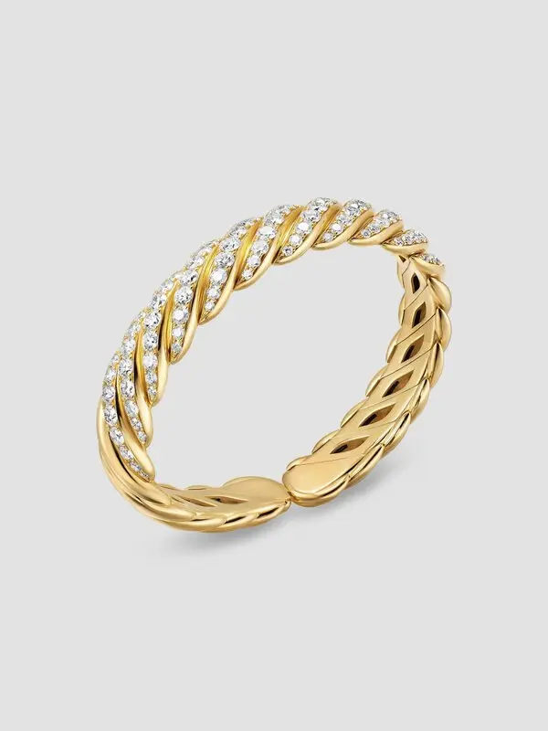 David Yurman Sculpted Cable Flex Bracelet In 18k Yellow Gold