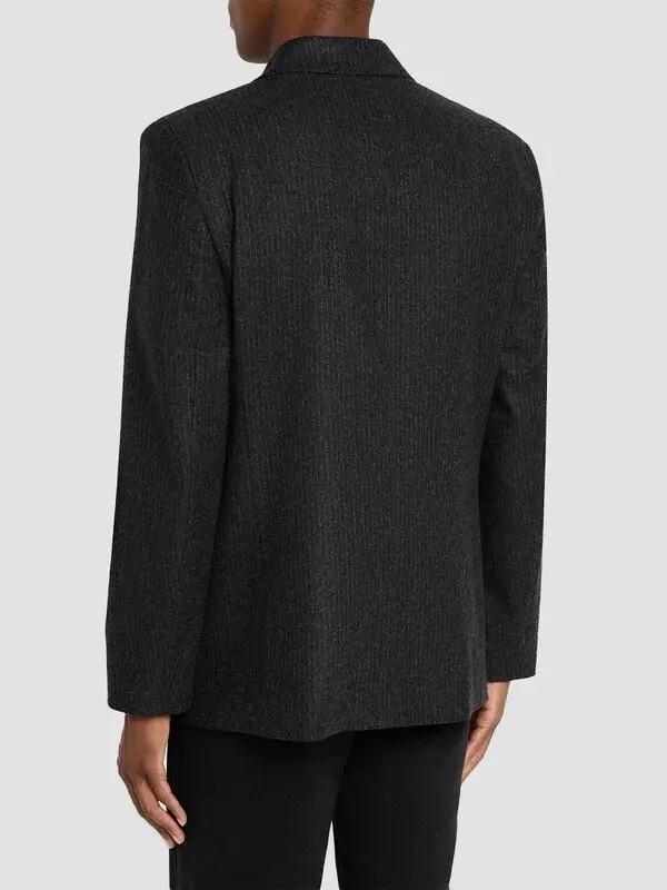 FRAME Pinstripe Wool-blend Double-breasted Blazer