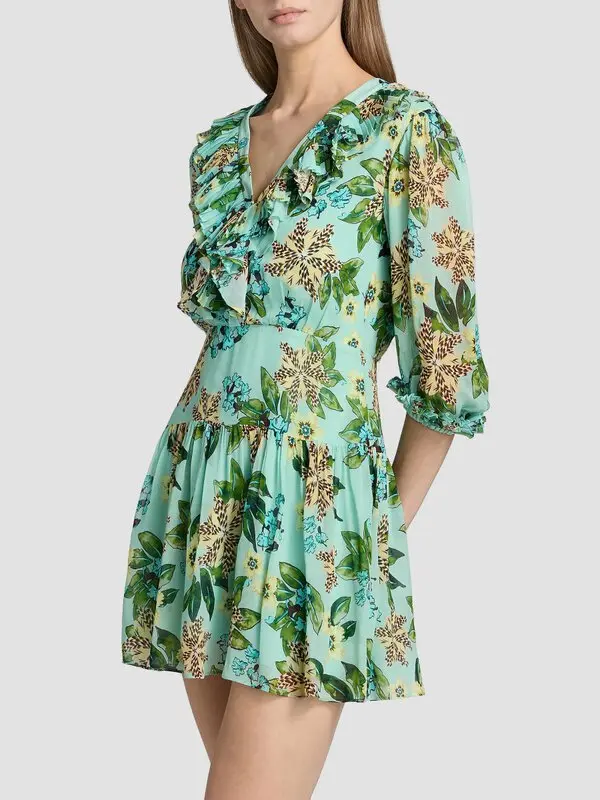 Saloni Susie Floral Ruffled Georgette Minidress