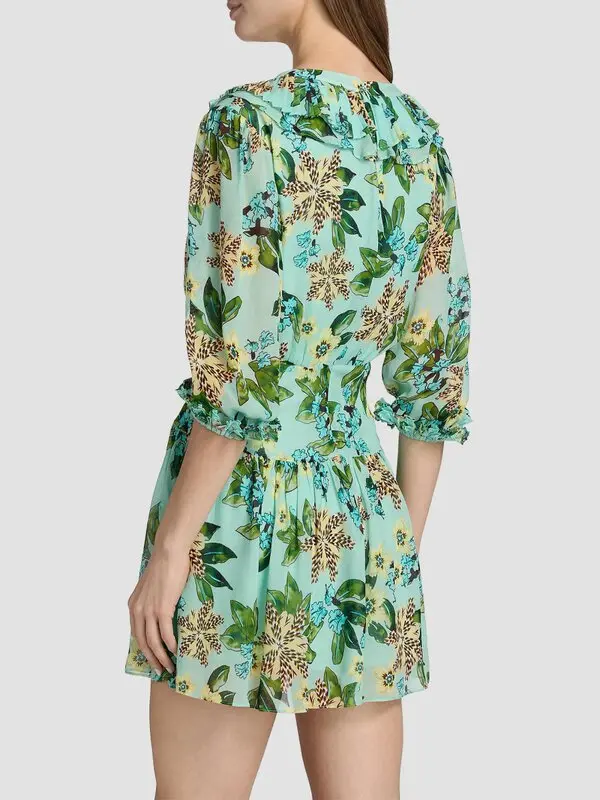 Saloni Susie Floral Ruffled Georgette Minidress