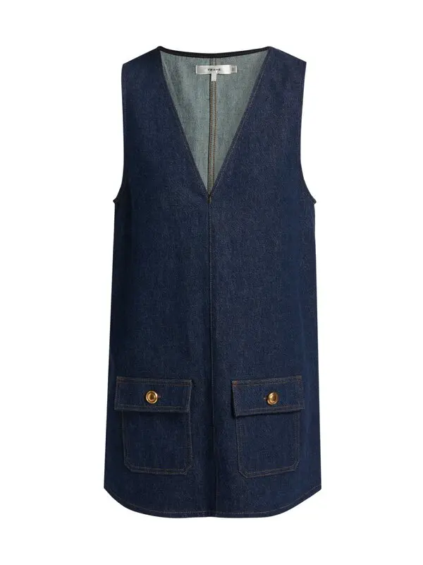 FRAME The Pinafore Denim Minidress