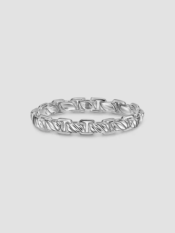 David Yurman Sculpted Cable Link Bracelet In Sterling 12mm