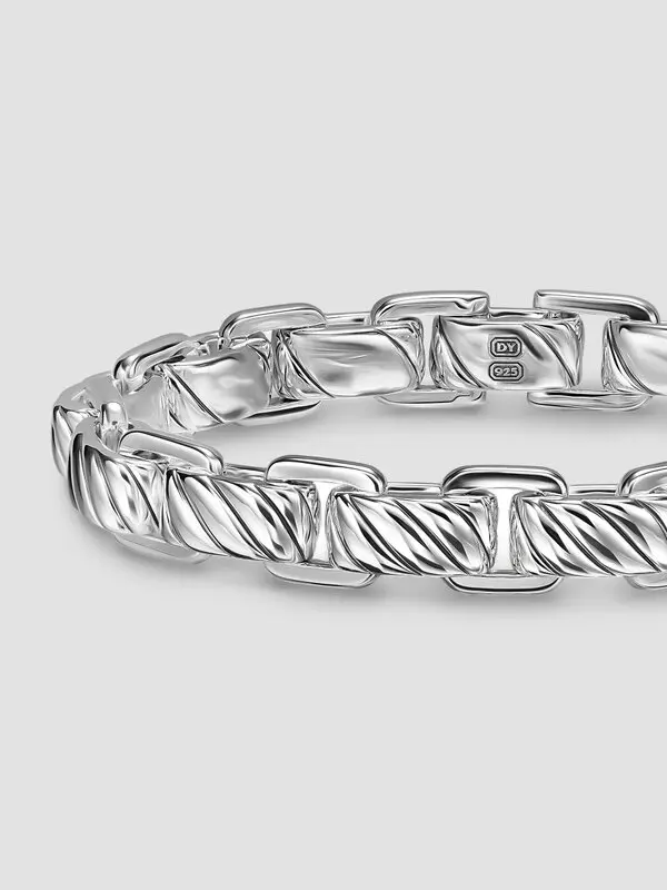 David Yurman Sculpted Cable Link Bracelet In Sterling 12mm