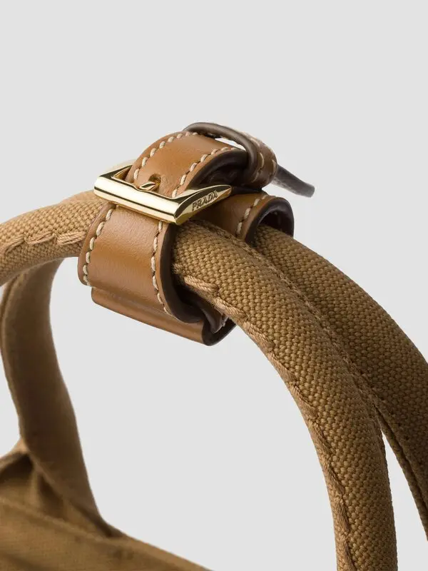 Prada Jardiniere Mini Cotton Canvas Top Handle Bag - Brown