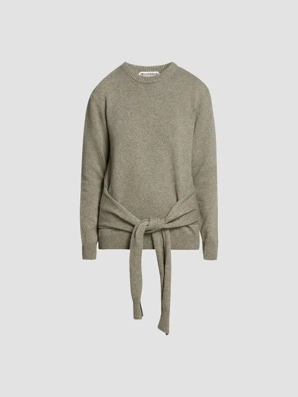 JW Anderson Waist-tie Wool-cotton Crewneck Sweater