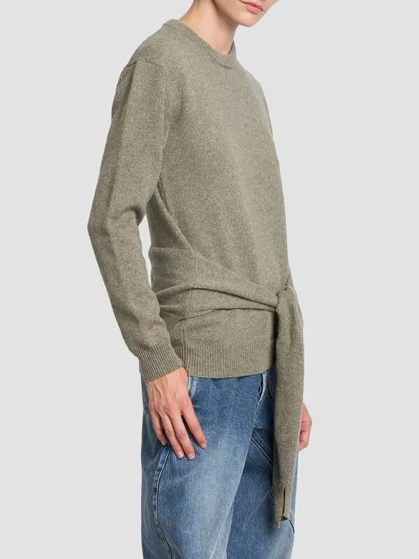 JW Anderson Waist-tie Wool-cotton Crewneck Sweater