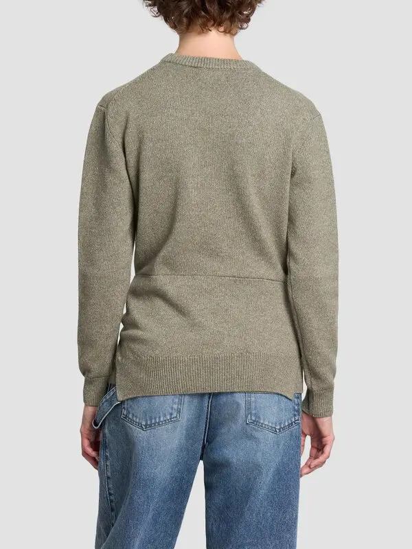 JW Anderson Waist-tie Wool-cotton Crewneck Sweater
