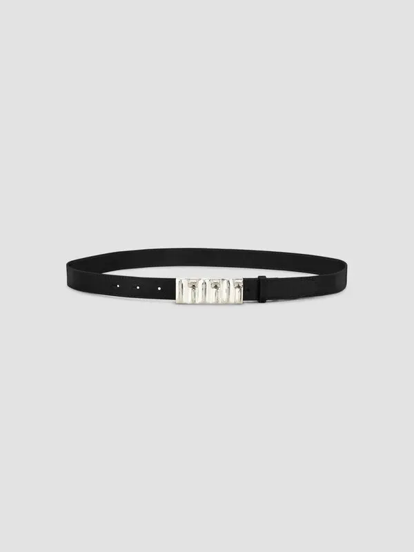 FRAME Sculptural Leather Belt - Black