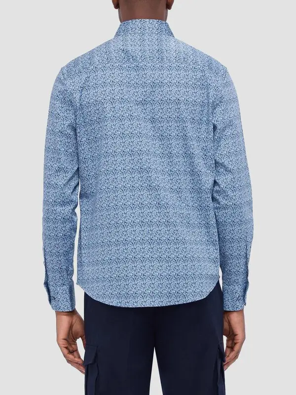 Bugatchi Karl Printed Stretch Cotton Button-front Shirt