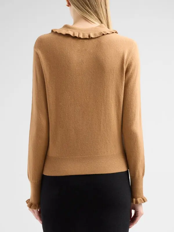 DH New York Sophie Ruffle Collar Polo Top