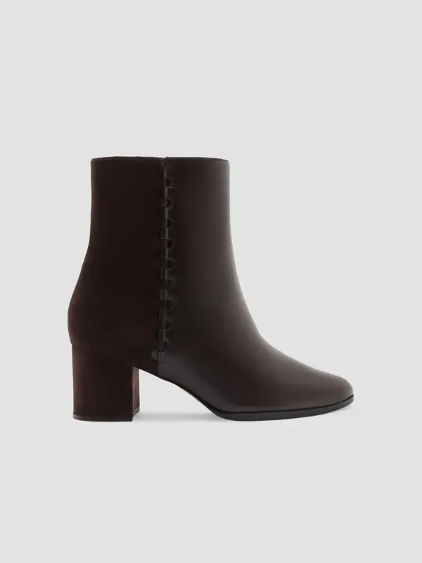 ALEXANDRE BIRMAN Jesse 60mm Leather Ankle Boots - Dark Brown