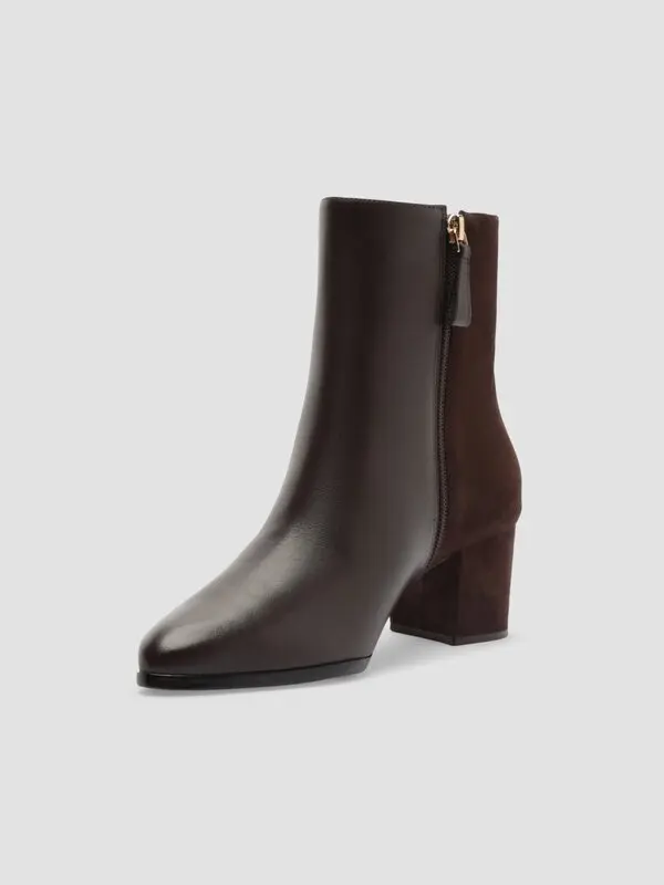 ALEXANDRE BIRMAN Jesse 60mm Leather Ankle Boots - Dark Brown