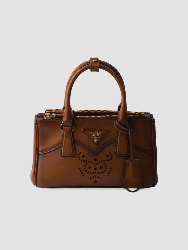 Prada Galleria Leather Mini Top Handle Bag - Brown