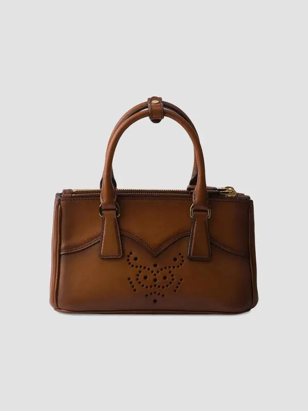 Prada Galleria Leather Mini Top Handle Bag - Brown