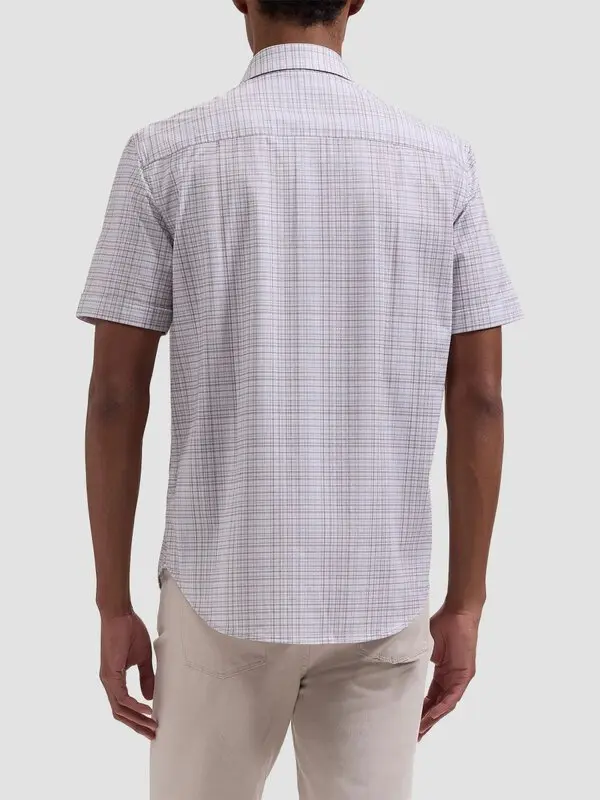 Bugatchi Miles Ooohcotton Short-sleeve Shirt - Limestone