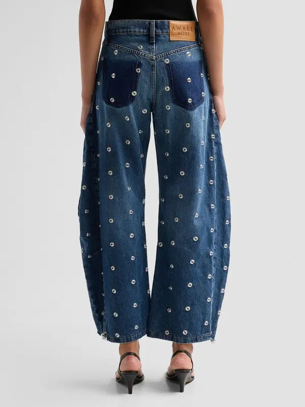 A.W.A.K.E. Mode A. W.a. K.e. Mode Studded Barrel-leg Jeans
