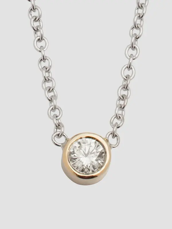 ZOE LEV 14k White & Rose Gold & 0.10 Tcw Diamond Necklace - Silver