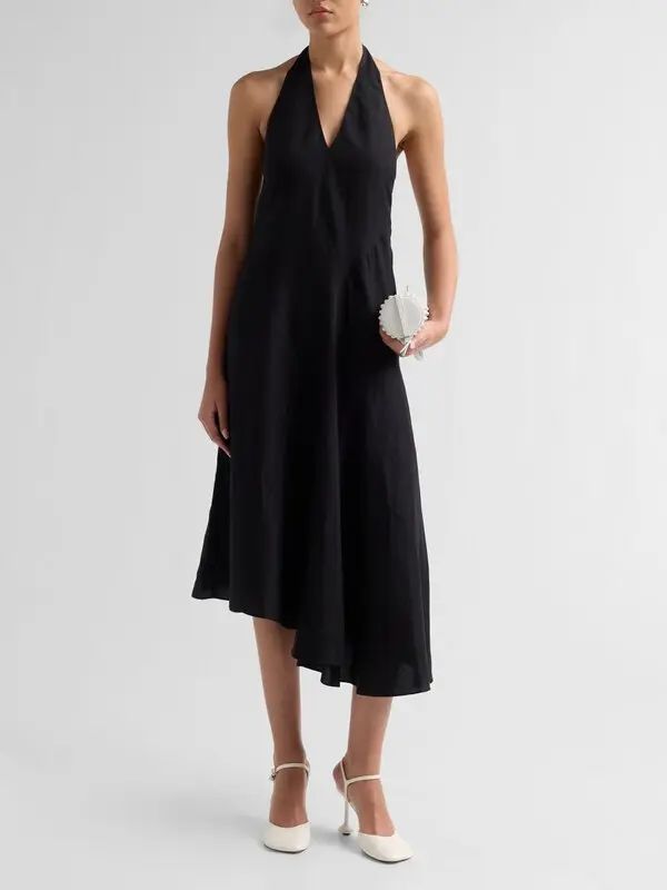 A.L.C. Celina Linen-blend Halter Midi-dress