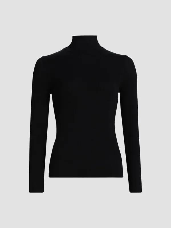 FRAME Fine Rib-knit Turtleneck - Black