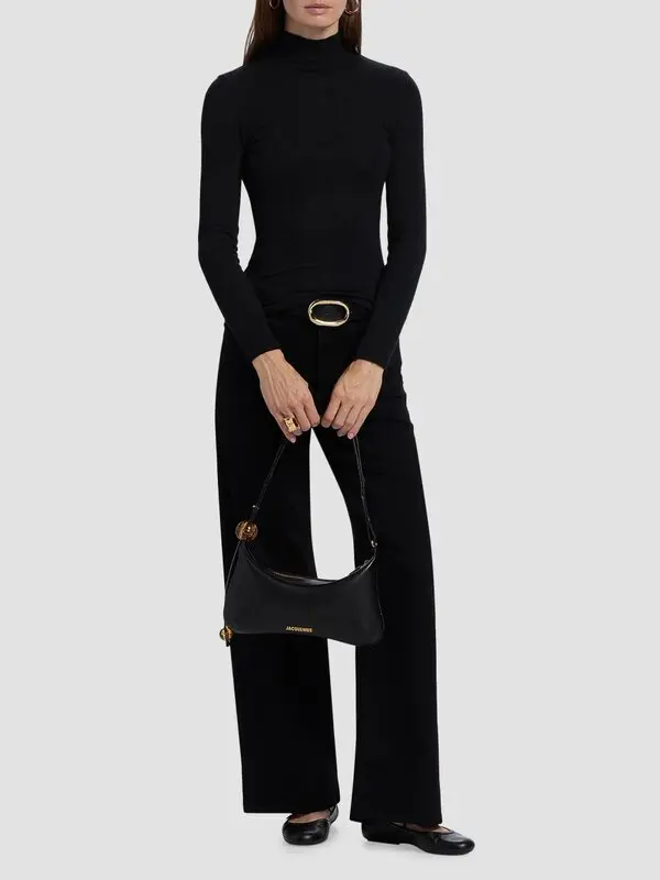 FRAME Fine Rib-knit Turtleneck - Black