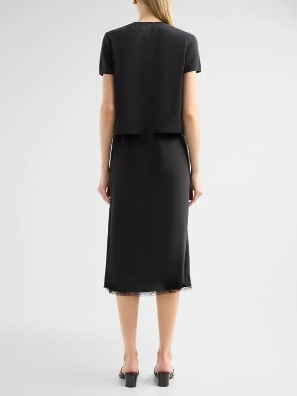 DH New York Viv Lace-trim A-line Midi Dress