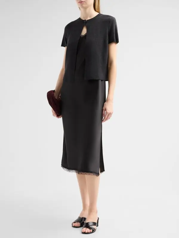 DH New York Viv Lace-trim A-line Midi Dress