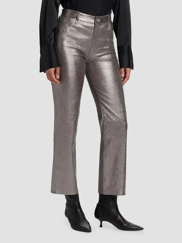 FRAME Le Sleek Metallic Leather Pants