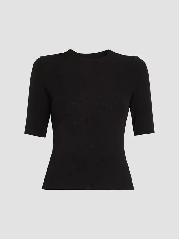 FRAME Rib Crewneck T-shirt - Black