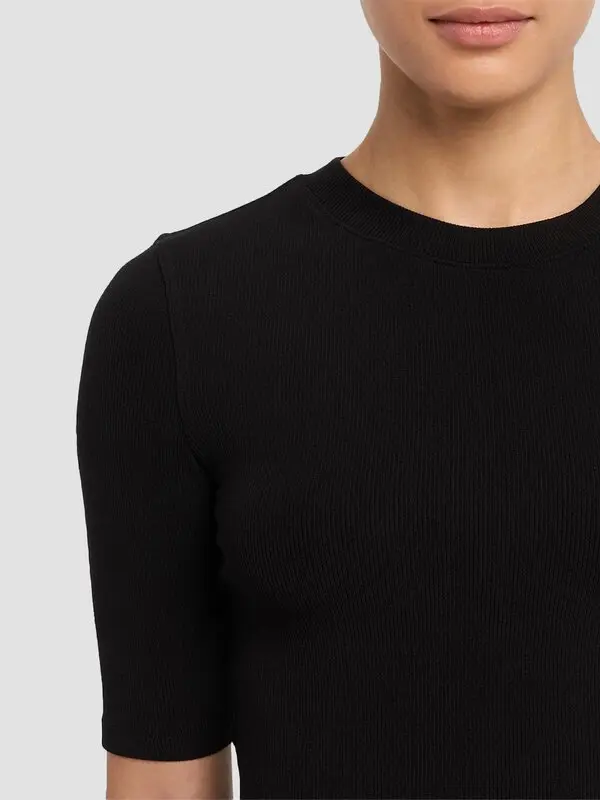 FRAME Rib Crewneck T-shirt - Black