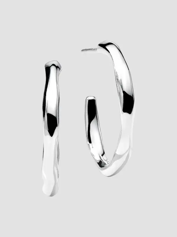 Ippolita Glamazon Sterling Squiggle Hoop Earrings/2.6