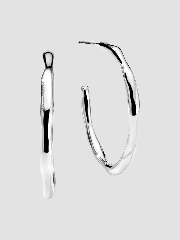 Ippolita Glamazon Sterling Squiggle Hoop Earrings/2.6