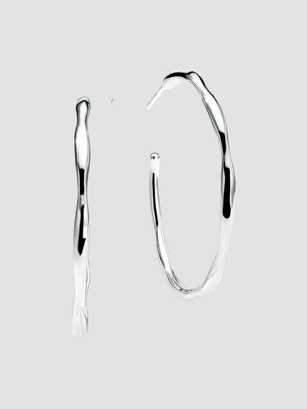Ippolita Glamazon Sterling Squiggle Hoop Earrings/2.6