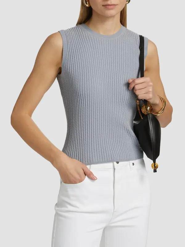 FRAME Cable-knit Tank
