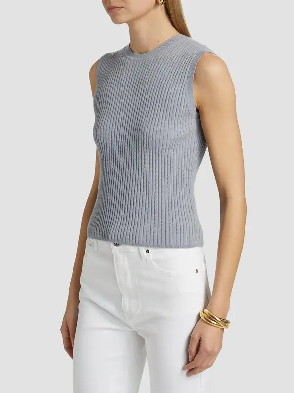 FRAME Cable-knit Tank