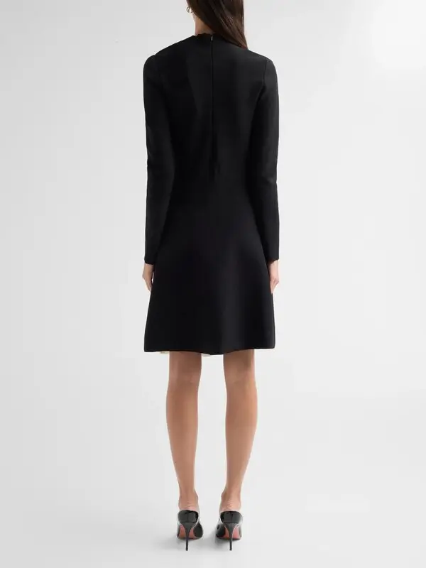 Lela Rose Floral Velvet Jacquard Knit Dress