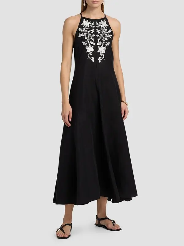 Kobi Halperin Regina Embroidered Midi-dress