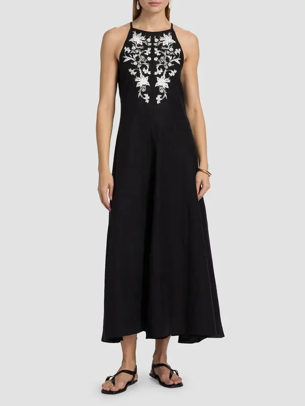 Kobi Halperin Regina Embroidered Midi-dress