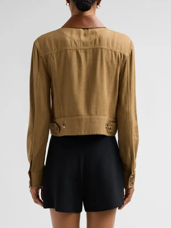 Simkhai Derby Linen Cropped Utility Jacket