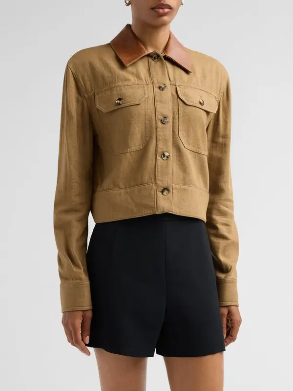 Simkhai Derby Linen Cropped Utility Jacket