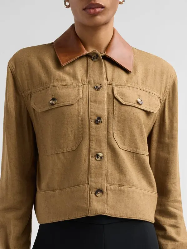 Simkhai Derby Linen Cropped Utility Jacket